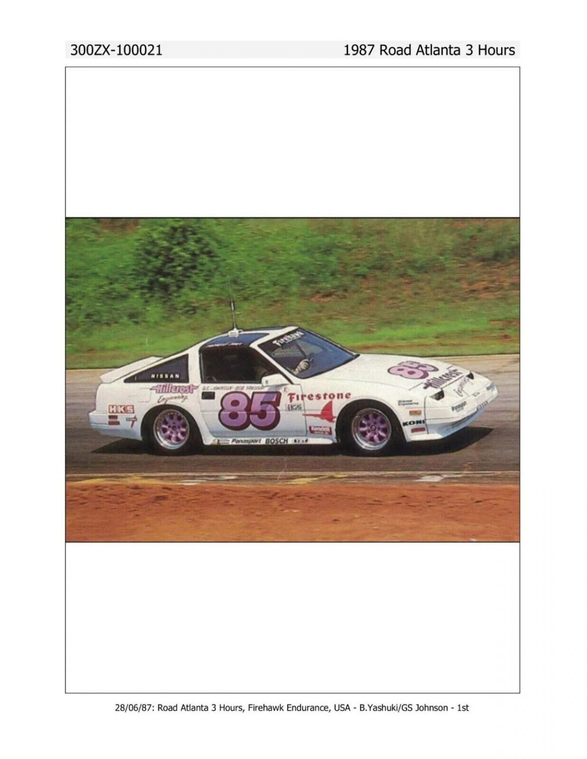 1986 Nissan 300ZX Turbo IMSA GS Firehawk, Parnelli Jones RACE CAR for sale